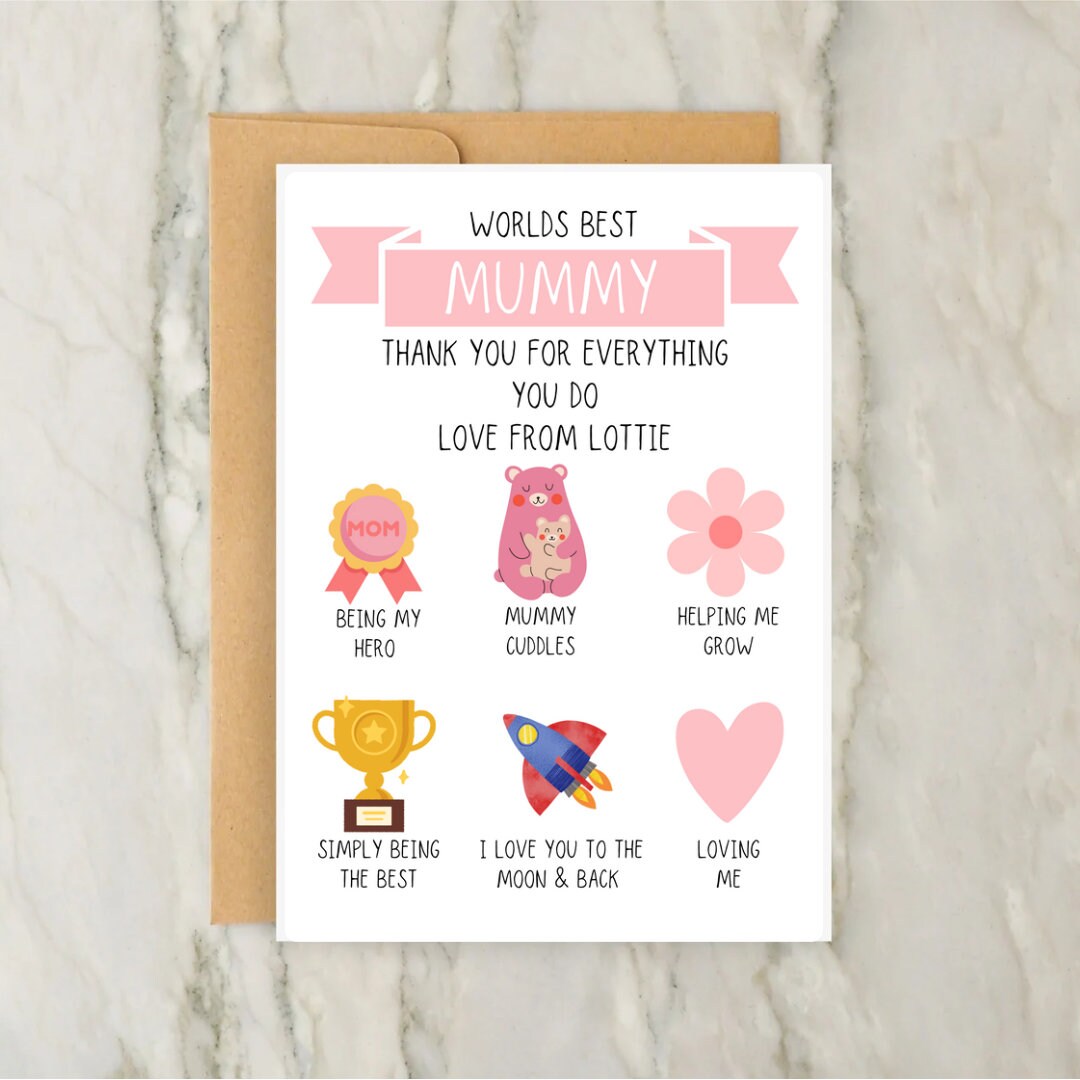 Worlds Best Mummy Mothers’s Day Card | Personalised Greeting Card ...