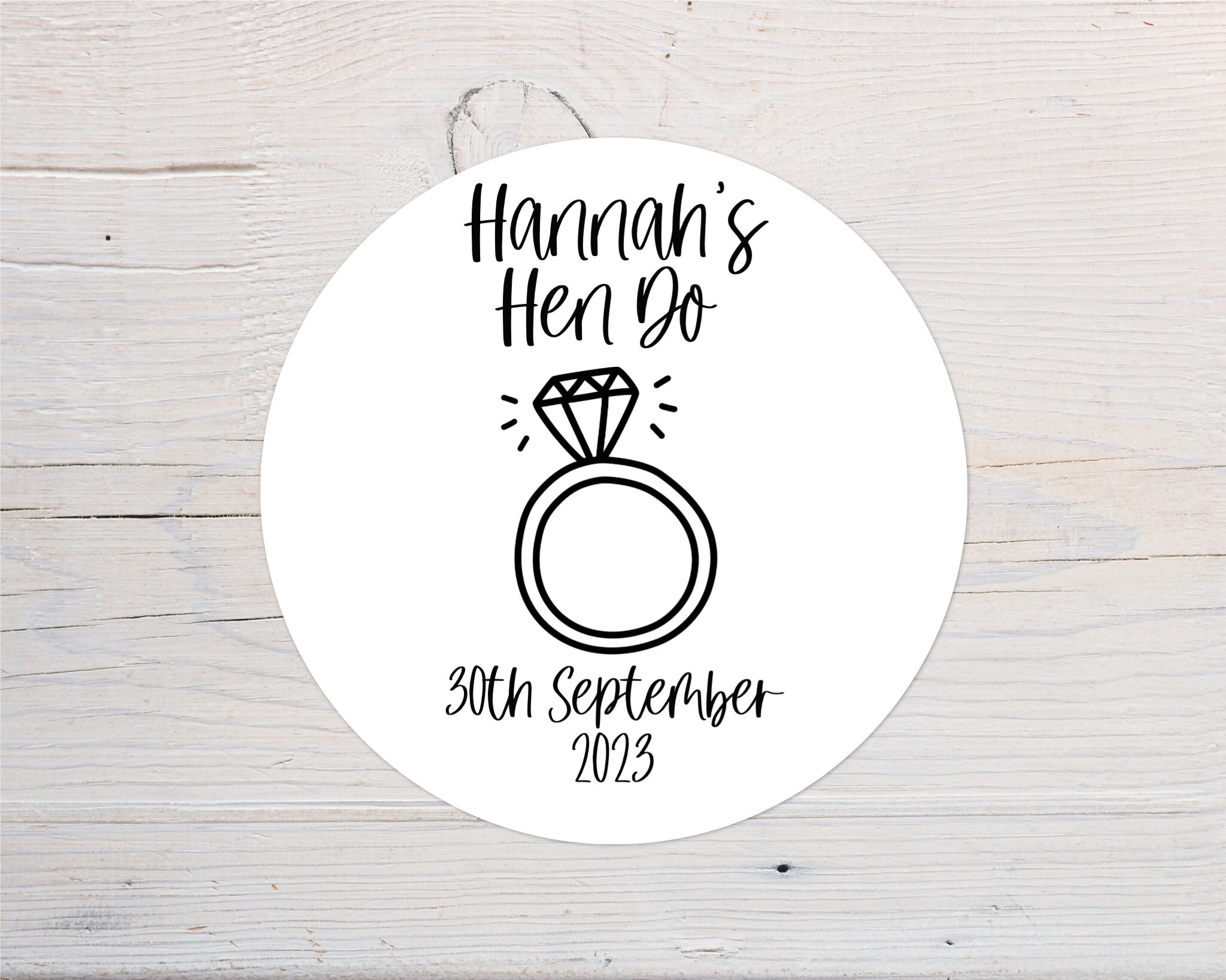 Personalised Ring Hen Do Labels | Personalised Bridal Shower Stickers ...