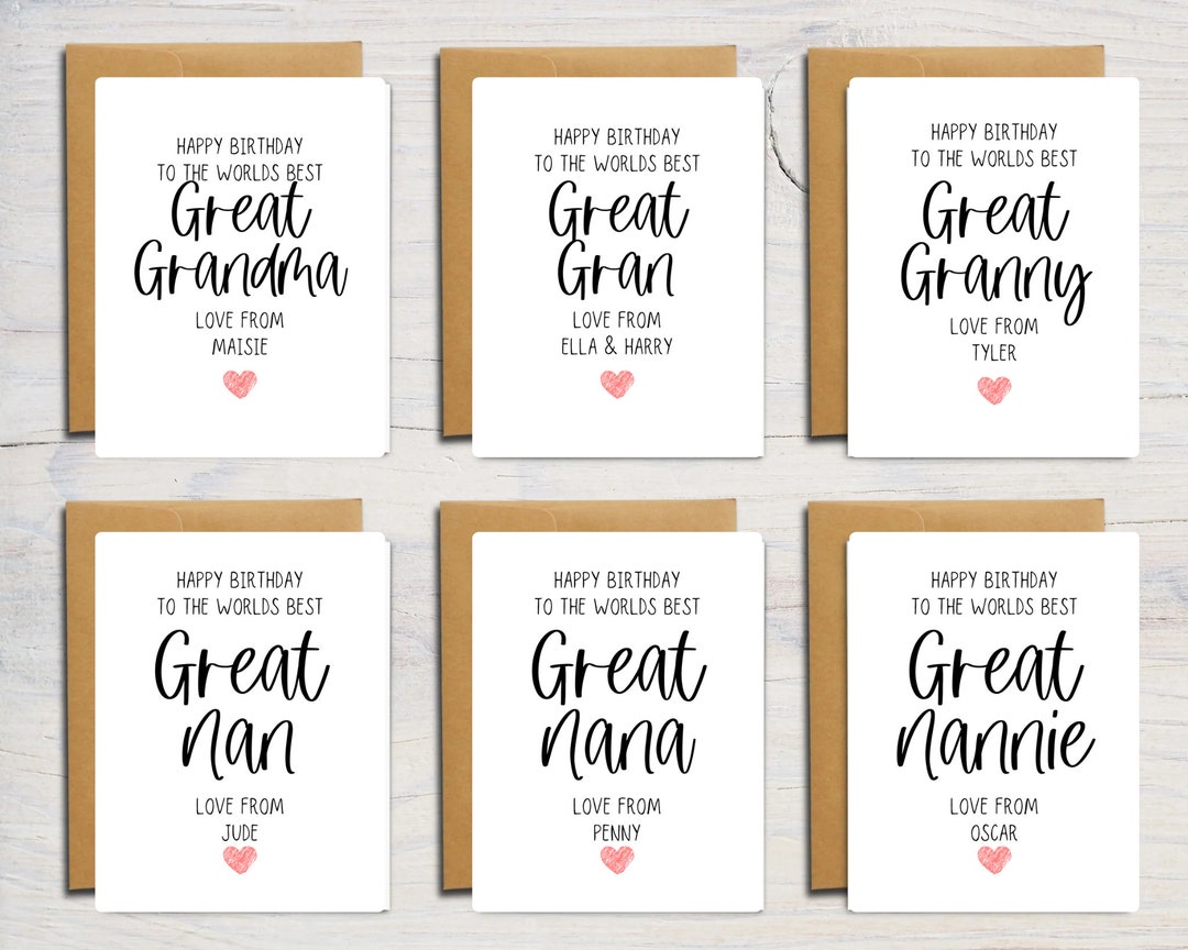 Worlds Best Great Grandma Birthday Card | Nan | Granny | Gran ...