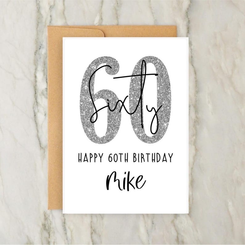 60th Birthday Card | Personalised Greeting Card | Custom Card | Card ...