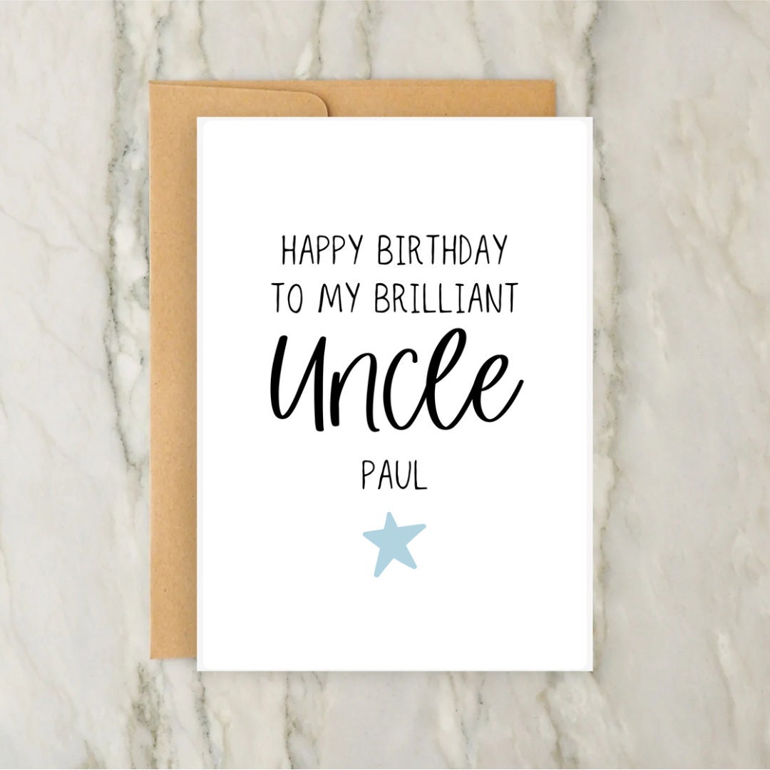 Uncle Birthday Card | Personalised Family Greeting Card | Custom Card ...