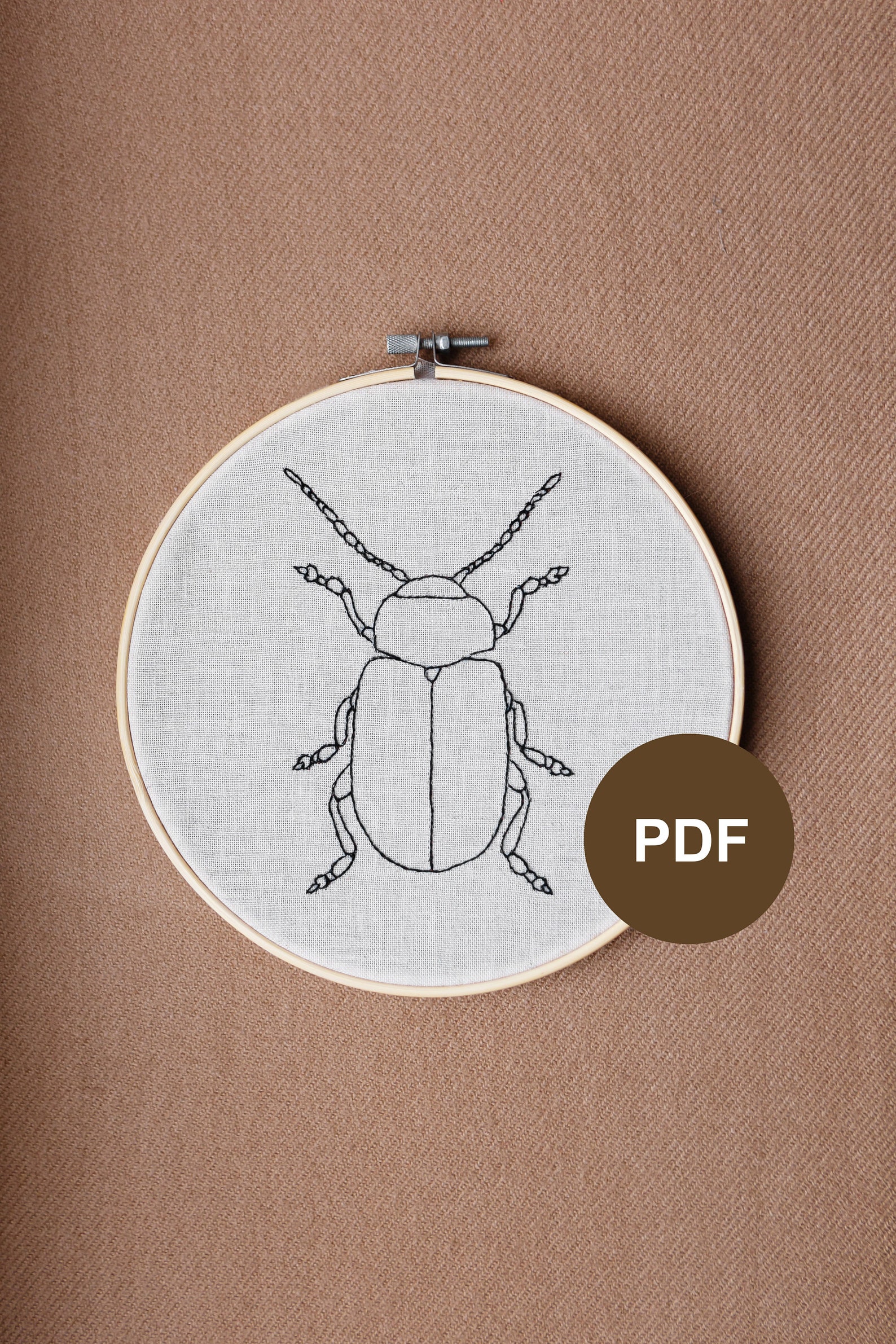 PDF Embroidery Pattern, One Line Beetle, Bug, Animal, Insect, Simple ...