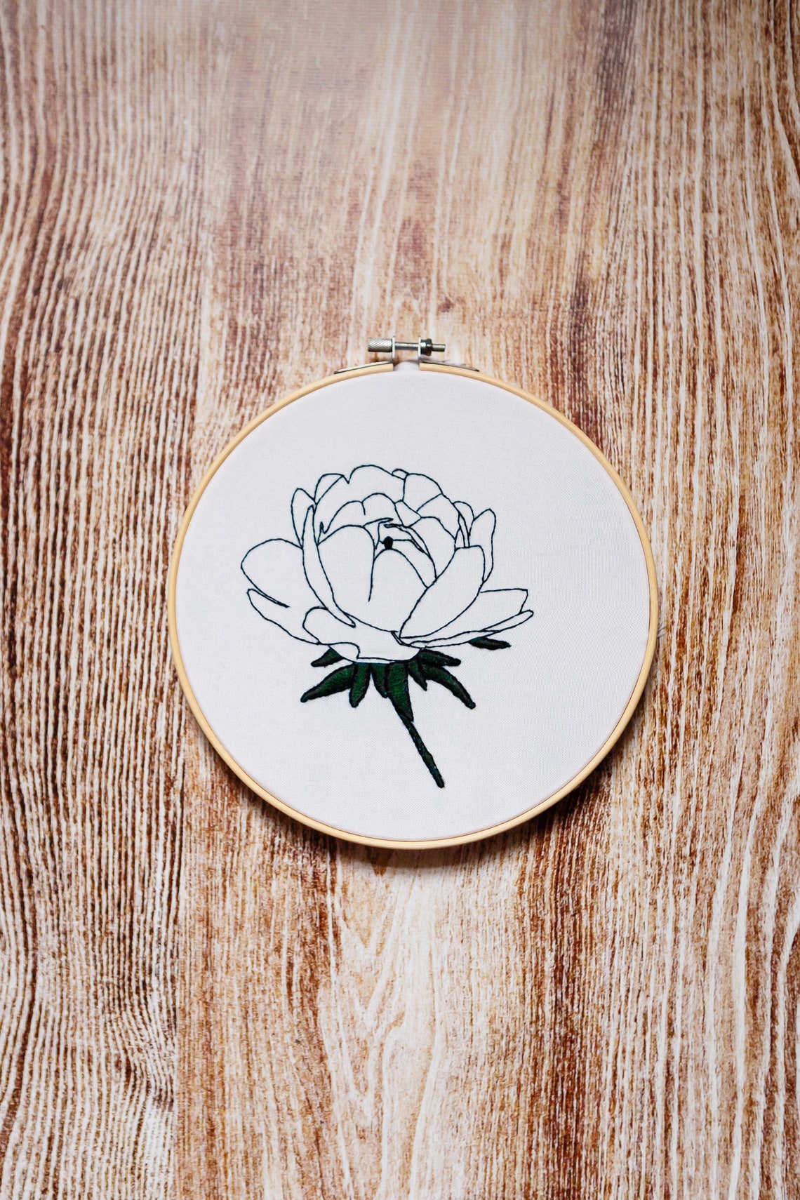 PDF Embroidery Pattern, One Line Peony Embroidery, Floral Pattern ...