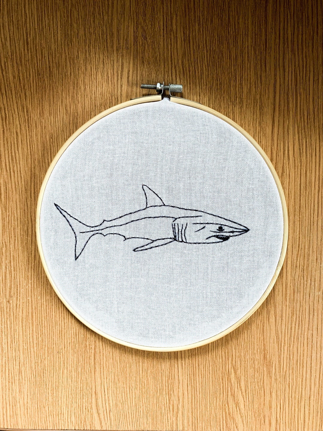 PDF Embroidery Pattern, One Line Fish, Shark, Fish, Simple Pattern ...