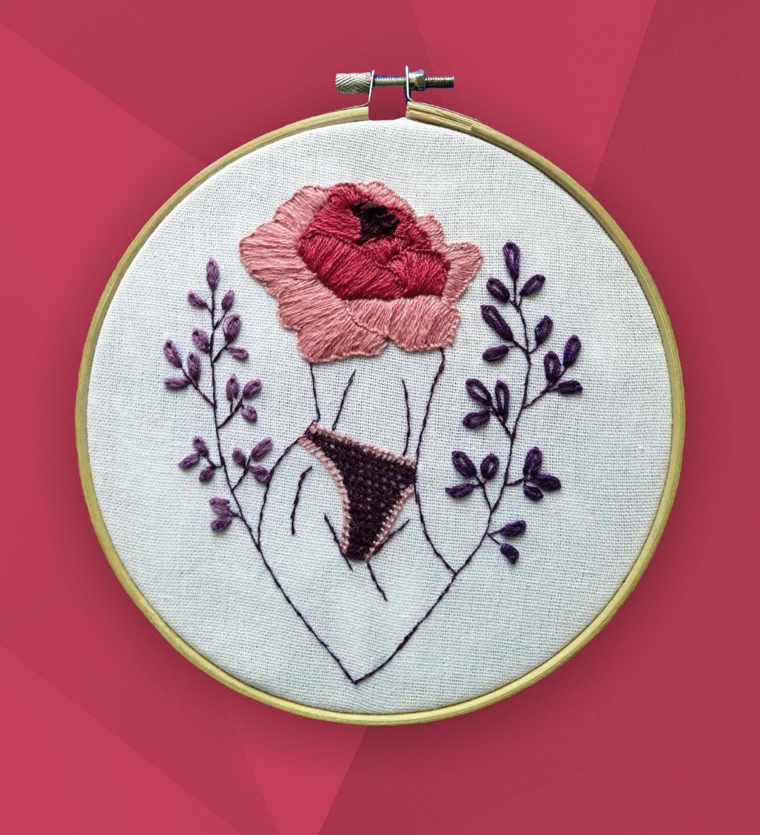 PDF Hand Embroidery Design of Female Body With Peony Flowers ...