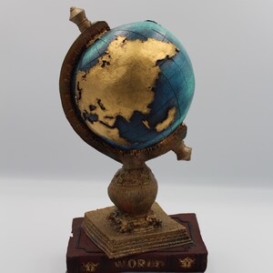 Unique Handcrafted World Globe Sculpture on Stand Detailed Earth Model ...