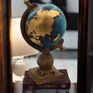 Unique Handcrafted World Globe Sculpture on Stand Detailed Earth Model ...