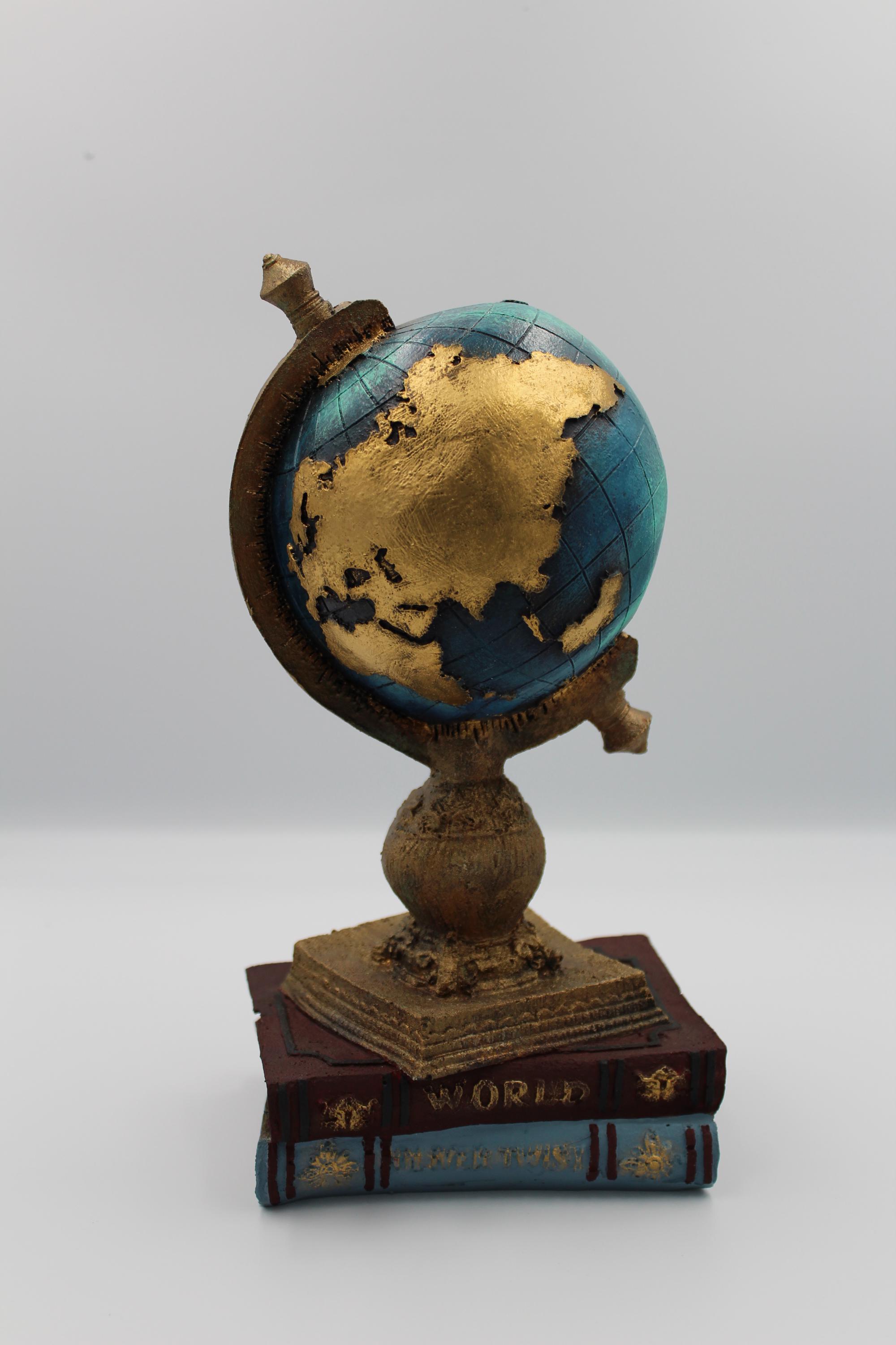 Unique Handcrafted World Globe Sculpture on Stand Detailed Earth Model ...