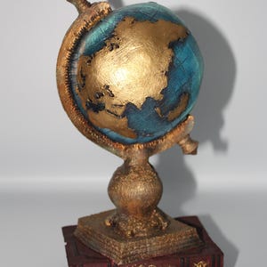 Unique Handcrafted World Globe Sculpture on Stand Detailed Earth Model ...