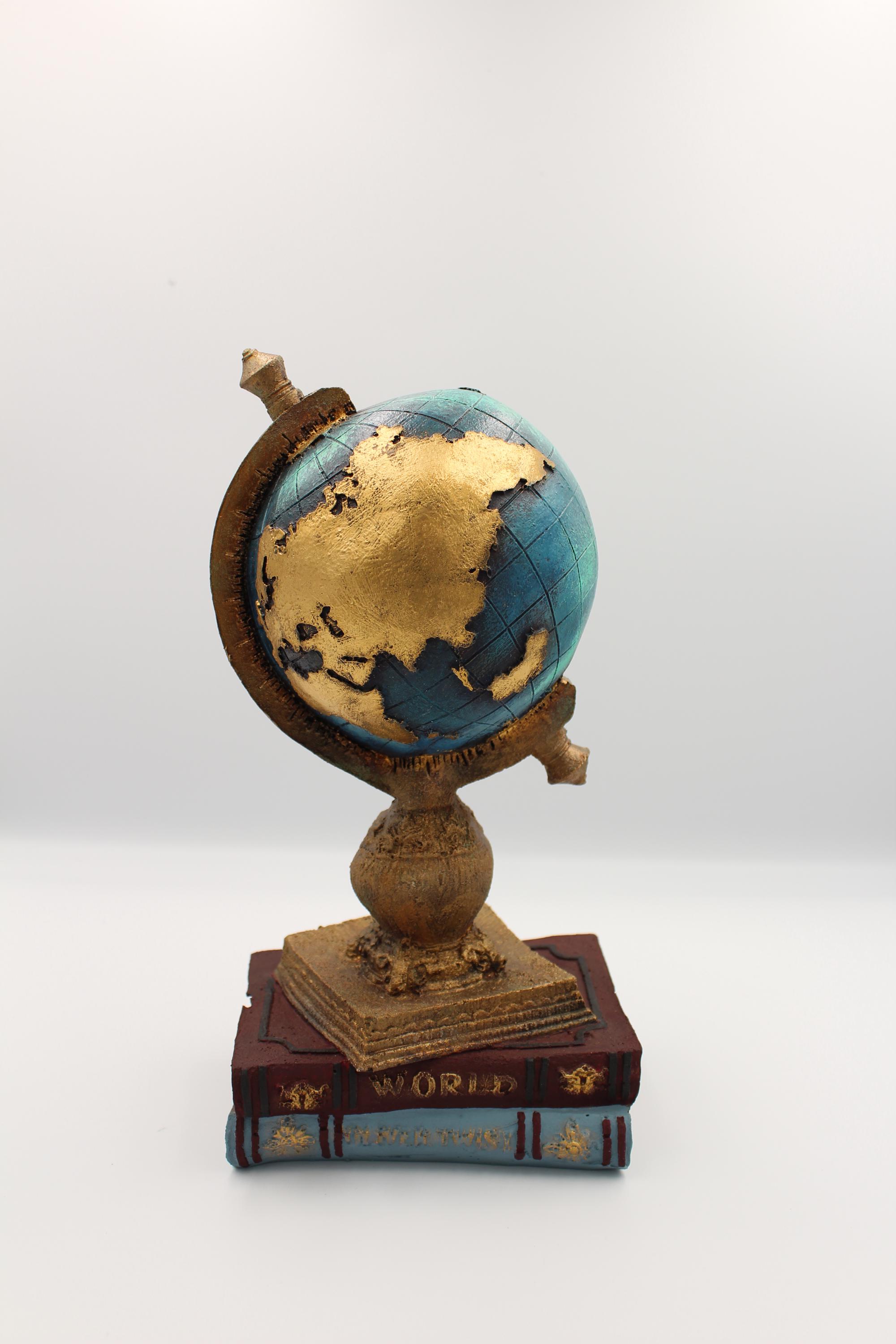 Unique Handcrafted World Globe Sculpture on Stand Detailed Earth Model ...
