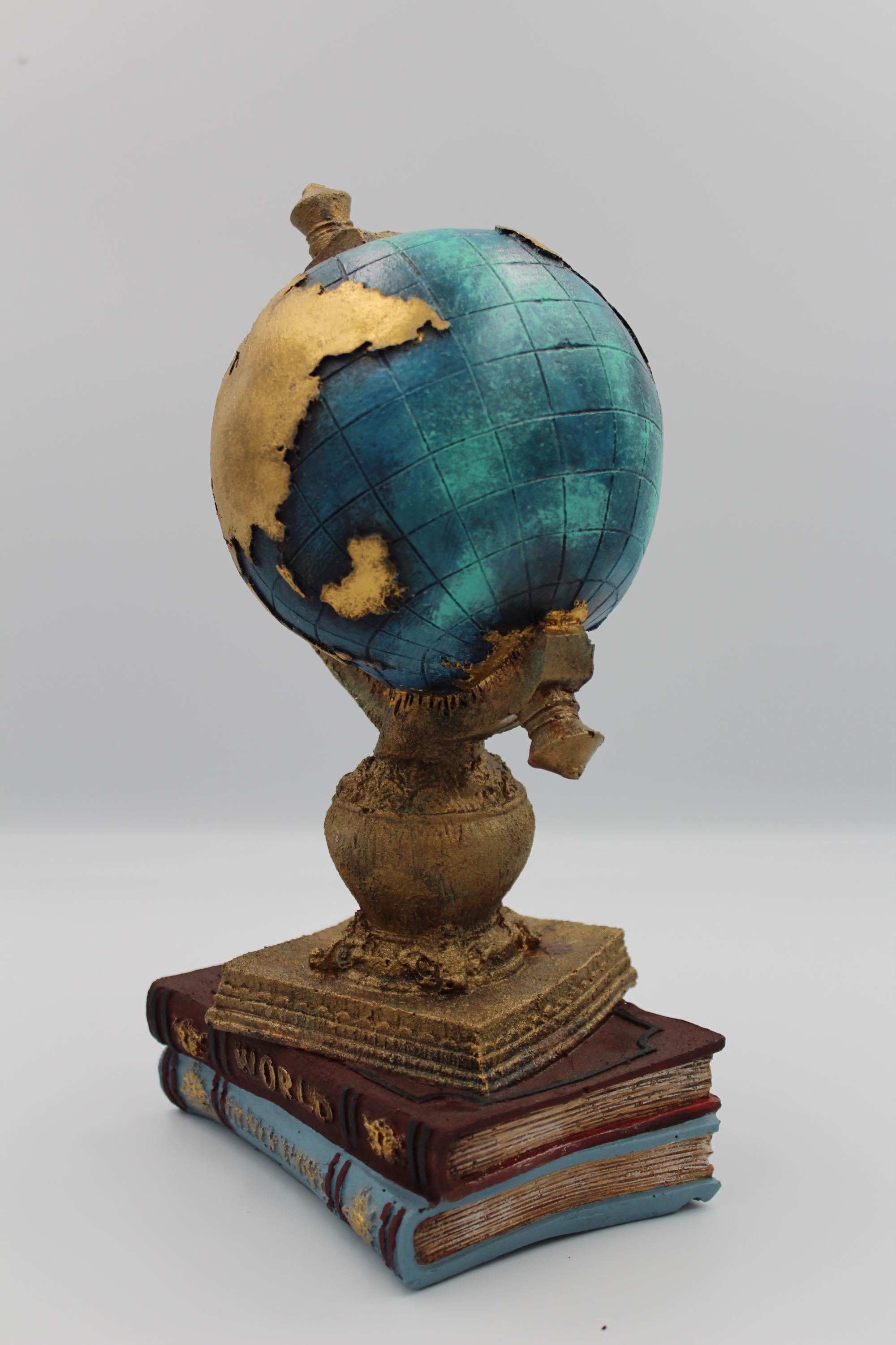 Unique Handcrafted World Globe Sculpture on Stand Detailed Earth Model ...