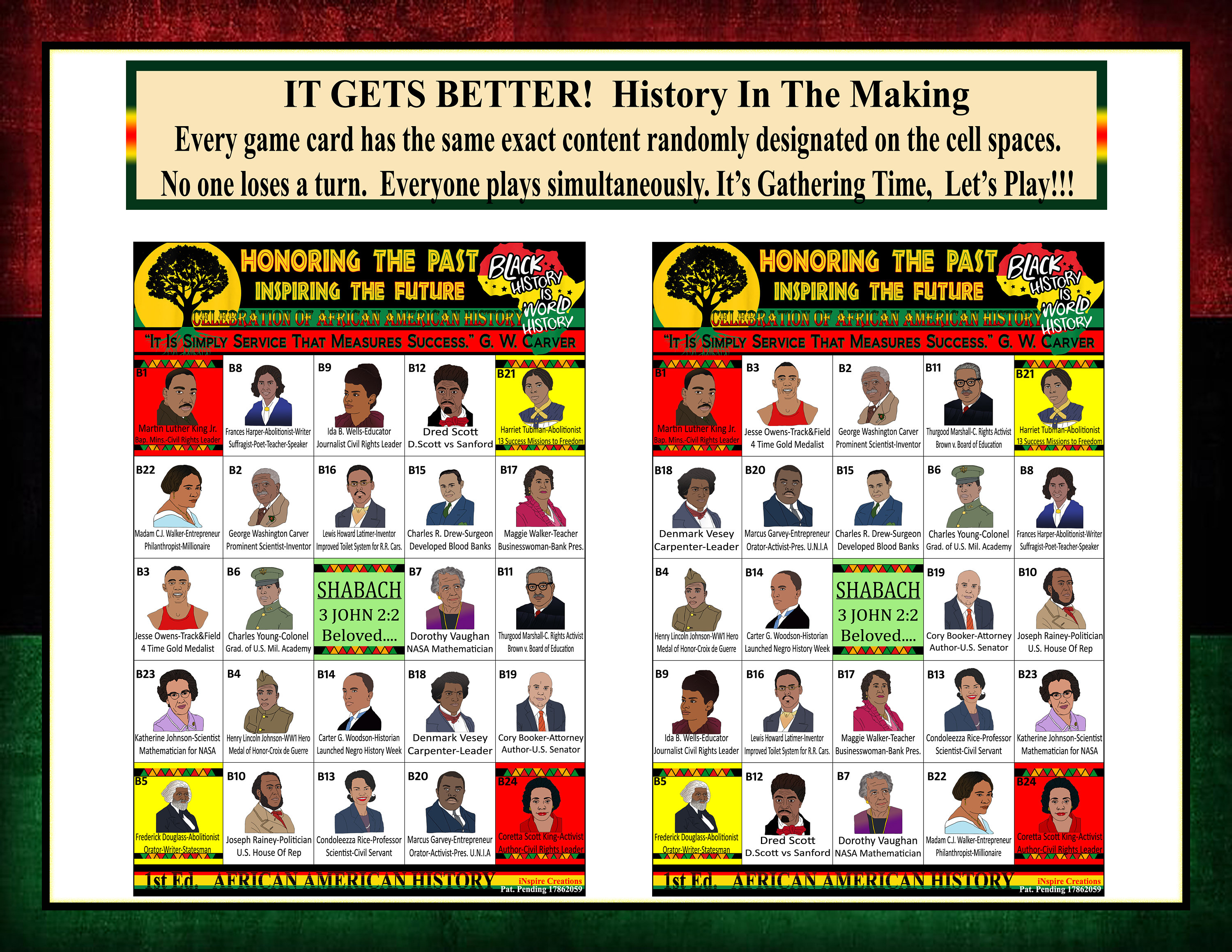 12 Game Cards Celebrating BLACK AFRICAN AMERICAN History-today 7/365 - Etsy