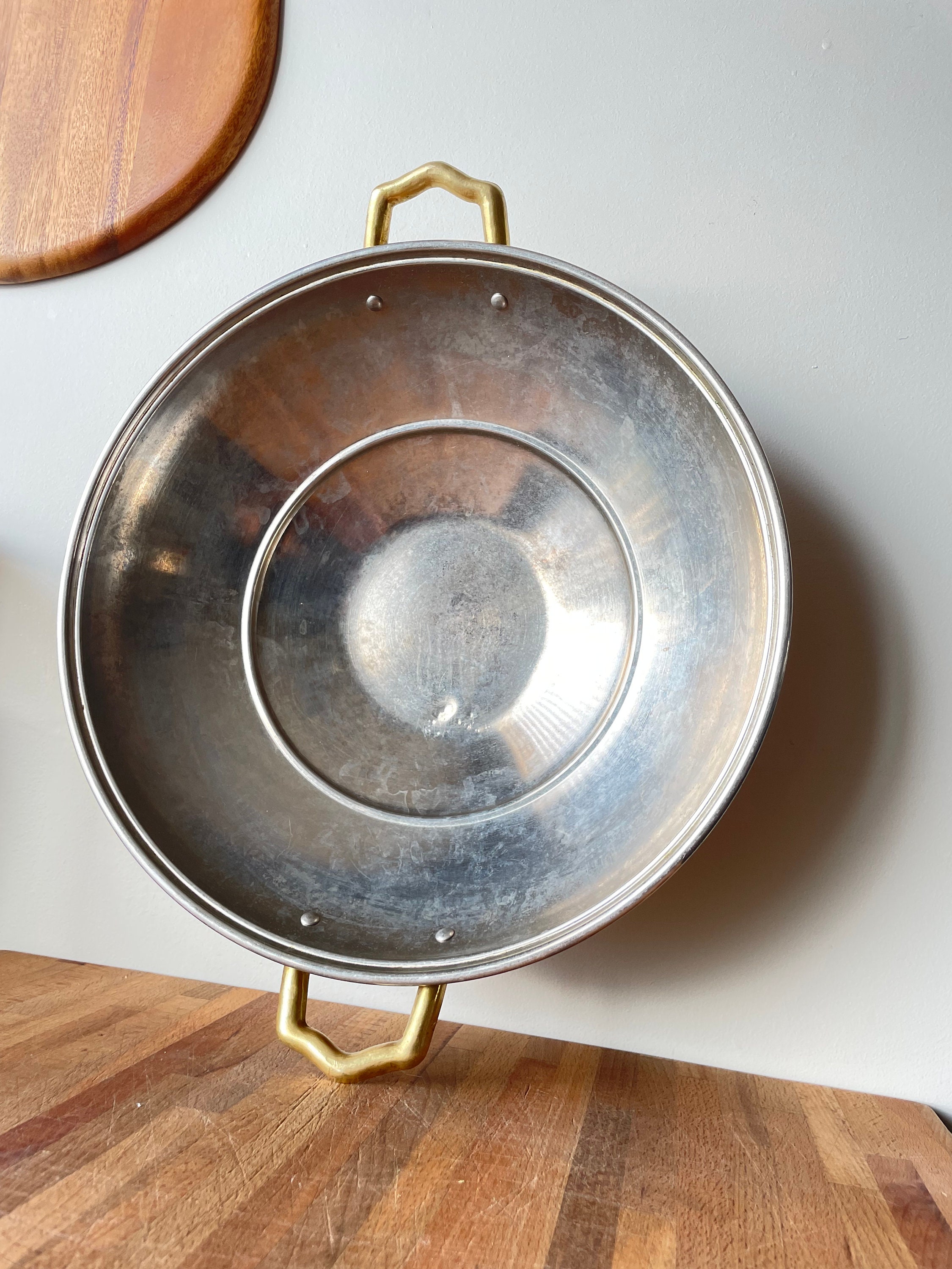 Solid Copper Wok, Made in Korea, Vintage Cookware, Wall Decor, Hanging ...