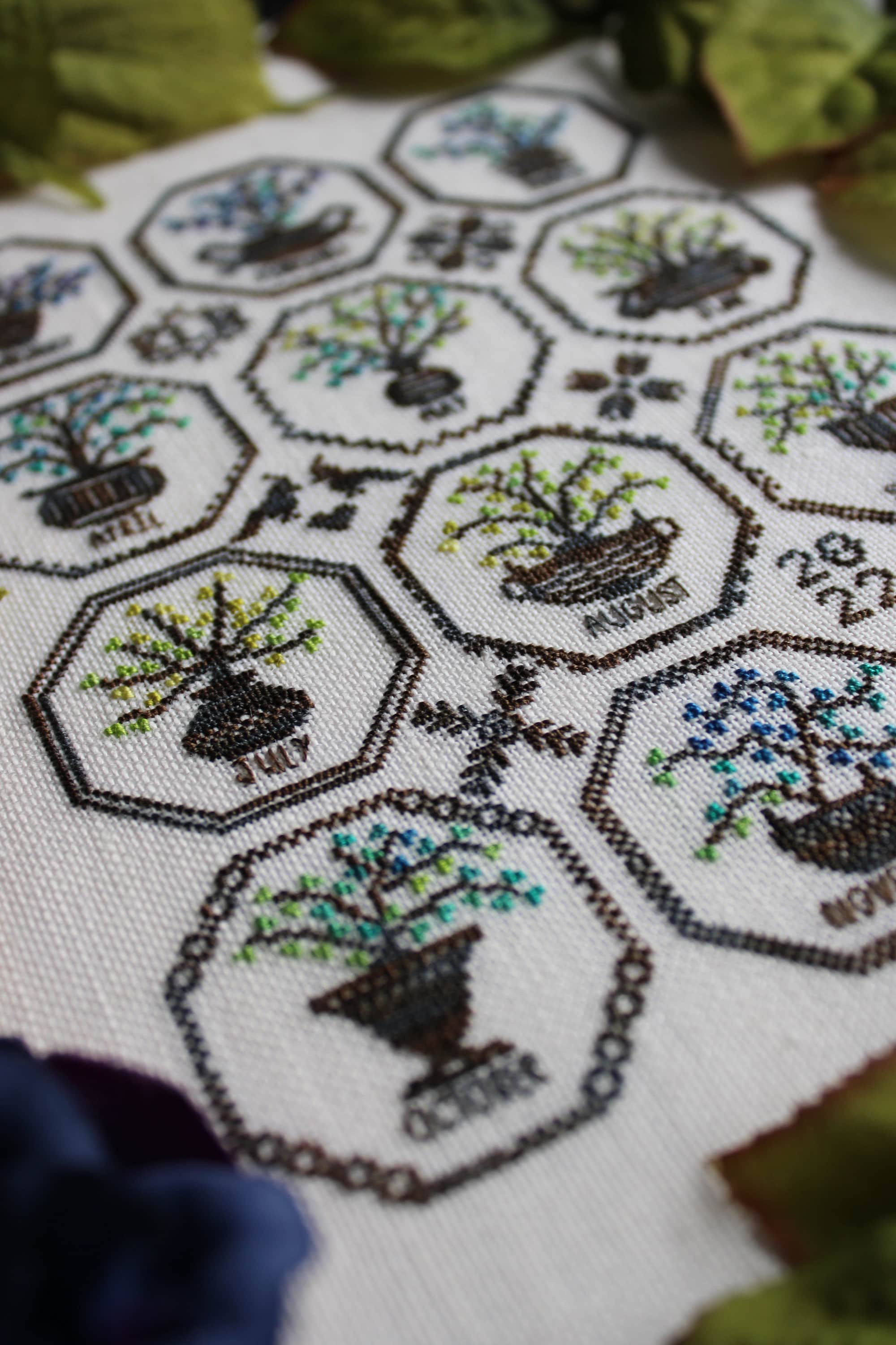 Quaker Basket Sampler Leaves Temperature Chart Cross Stitch - Etsy ...