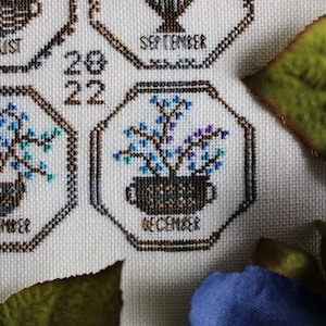 Quaker Basket Sampler - Leaves Temperature Chart Cross Stitch Pattern ...