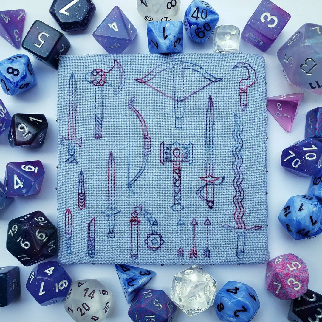 Blackwork Weapons Wall RPG Medieval Blackwork Pattern Digital Download ...