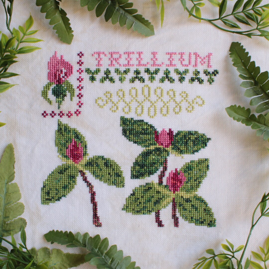 Trillium - Spring Ephemerals Cross Stitch Pattern - Springtime Seasonal ...
