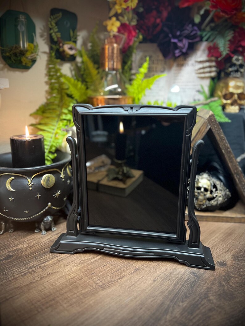 Scrying Mirror Vintage Tilt Square Glass Divination Mirror Shadow Work ...