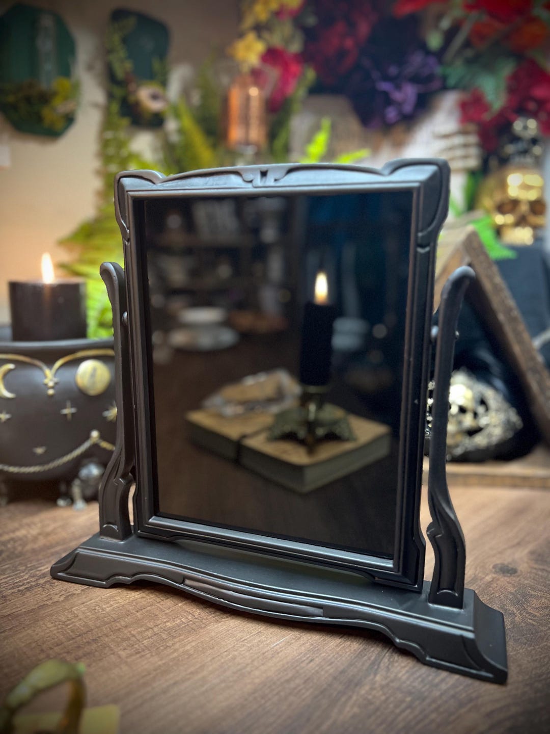 Scrying Mirror Vintage Tilt Square Glass Divination Mirror Shadow Work ...
