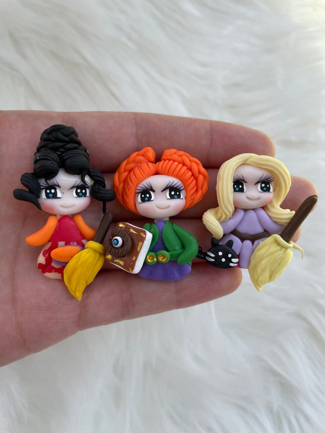 Clays for bows witch sisters clay clay dolls bow centers | Etsy