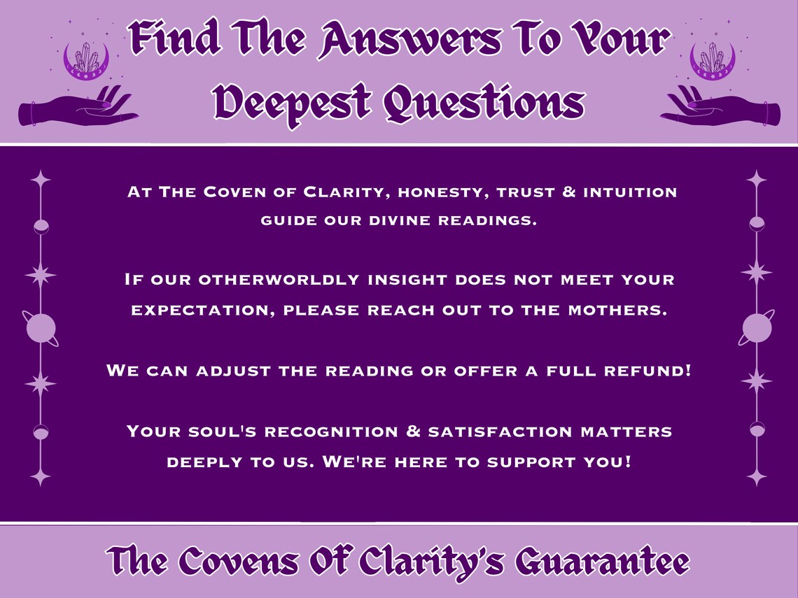 Psychic Reading THREE WITCHES, Same Hour Psychic, General Guidance ...