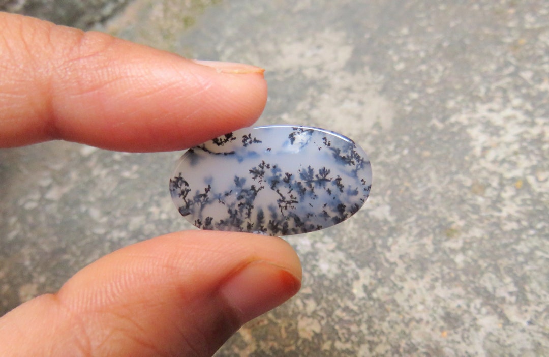 Dendritic Agate Oval Shape Natural Dendrite Stone - Etsy