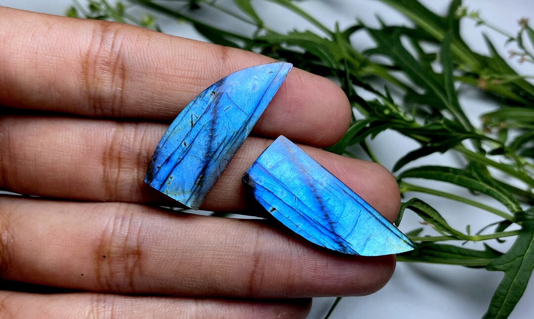 Blue Labradorite Pair Blue Fancy Shape Labradorite - Etsy