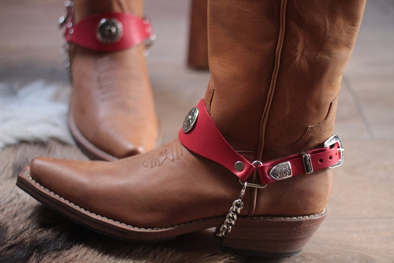 Leather Boot Strap Chain ***pair*** Cowboy & Classic Boot Straps - Boot ...