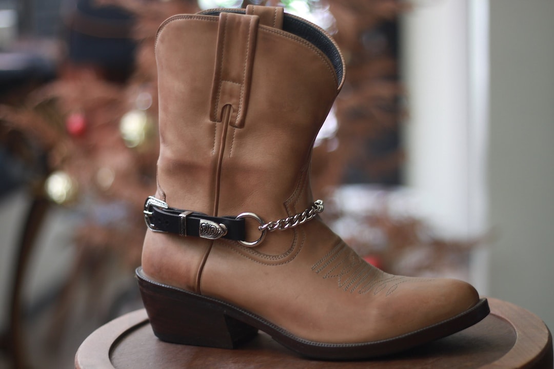Leather Boot Strap Chain pair Cowboy&classic Boot Straps, Boot Chains ...