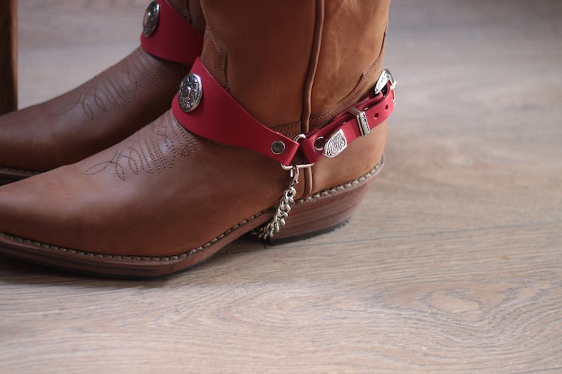 Leather Boot Strap Chain ***pair*** Cowboy & Classic Boot Straps - Boot ...