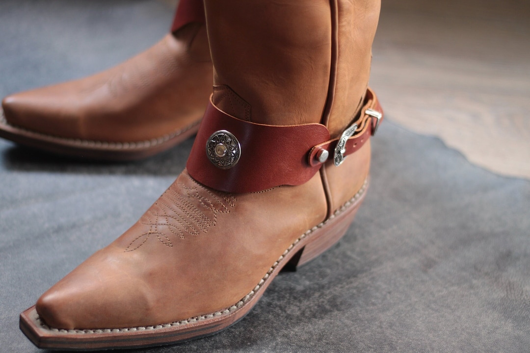 Leather Boot Strap Chain ***pair*** Cowboy & Classic Boot Straps - Boot ...