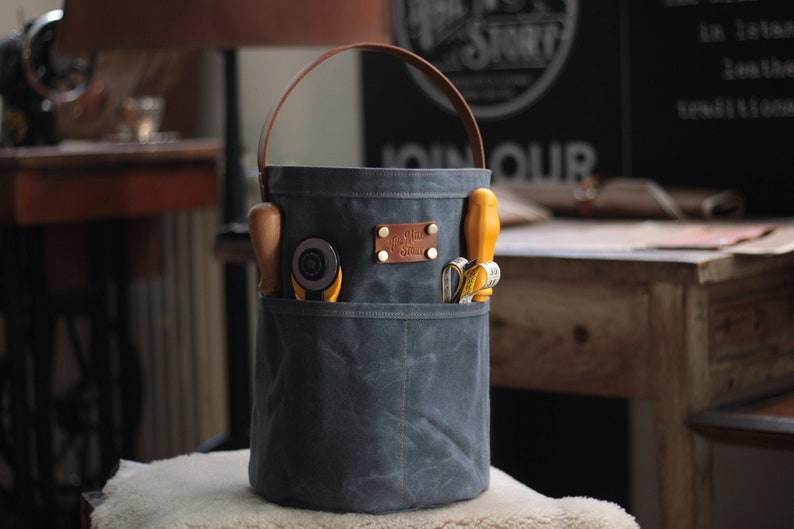 Waxed Canvas Tool Bag | Tool Organizer - Storage Bag - Craftsman Tool ...