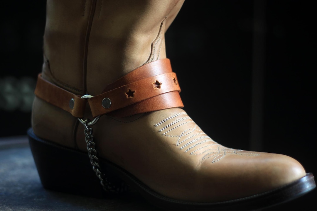 Leather Boot Strap Chain ***pair*** Cowboy & Classic Boot Straps - Boot ...