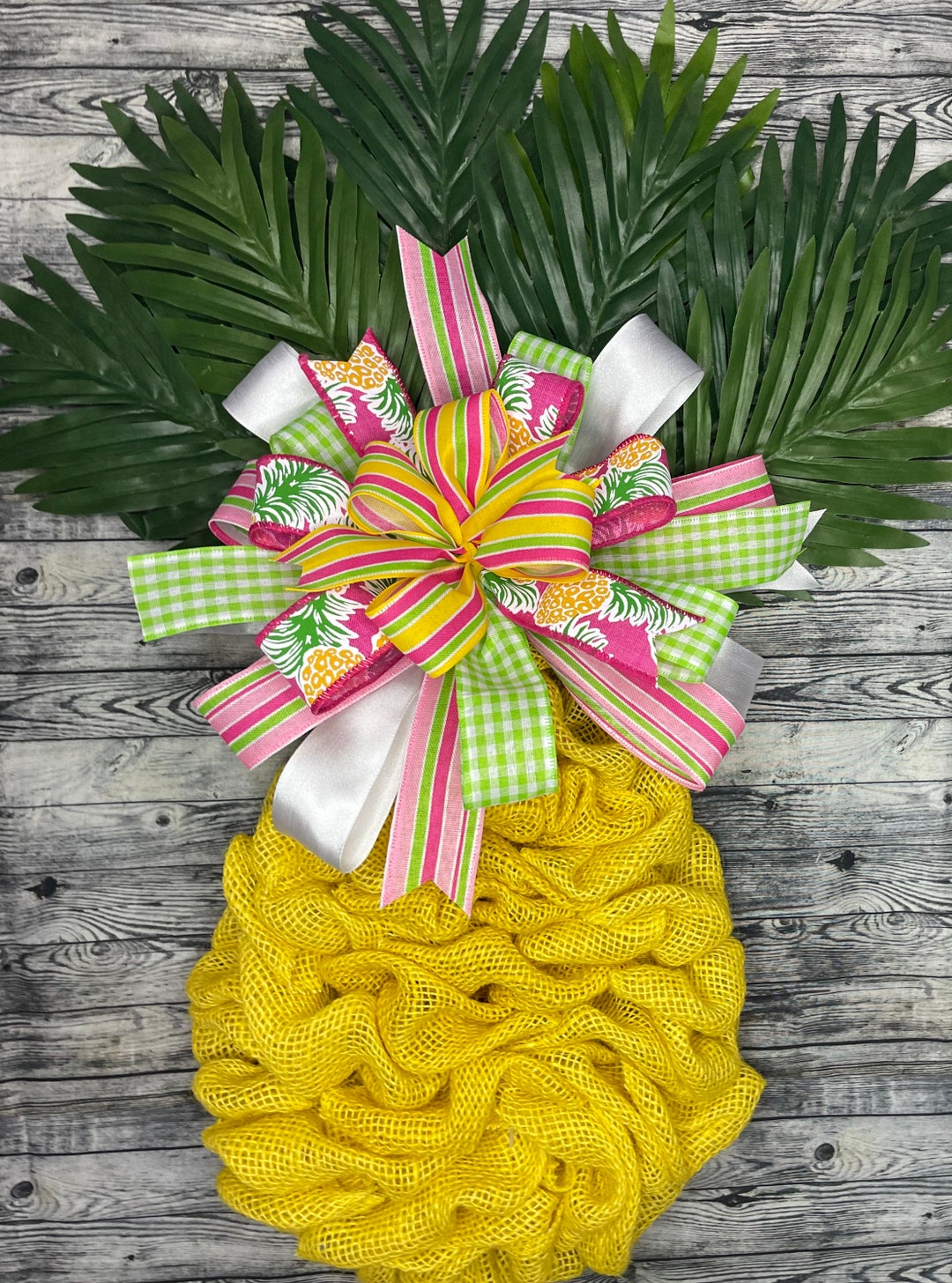 Pineapple Wreath, Hawaiian Decoration, Pineapple Gifts, Hawaiian ...