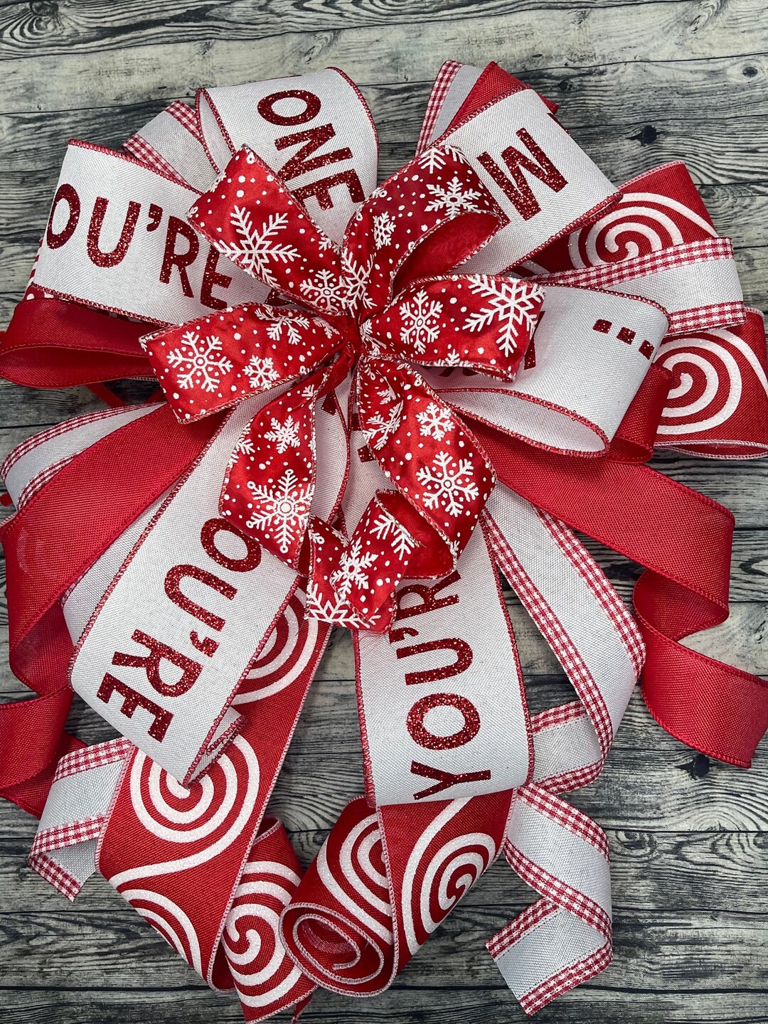 Festive Large Gift Bow Tree Topper: Unique Christmas Decoration for ...