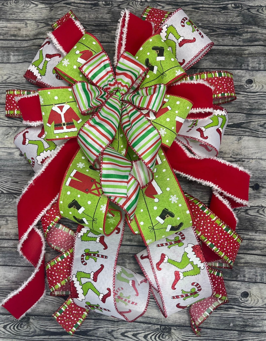 Festive Tree Topper: Large Gift Bow for Christmas Lanterns, Swags ...