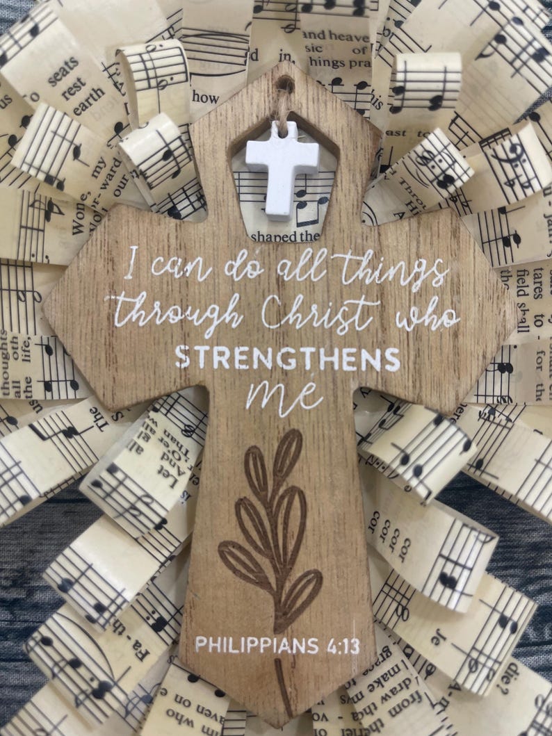 Inspirational Christian Musical Scripture Wall Plaque - Philippians 4: ...