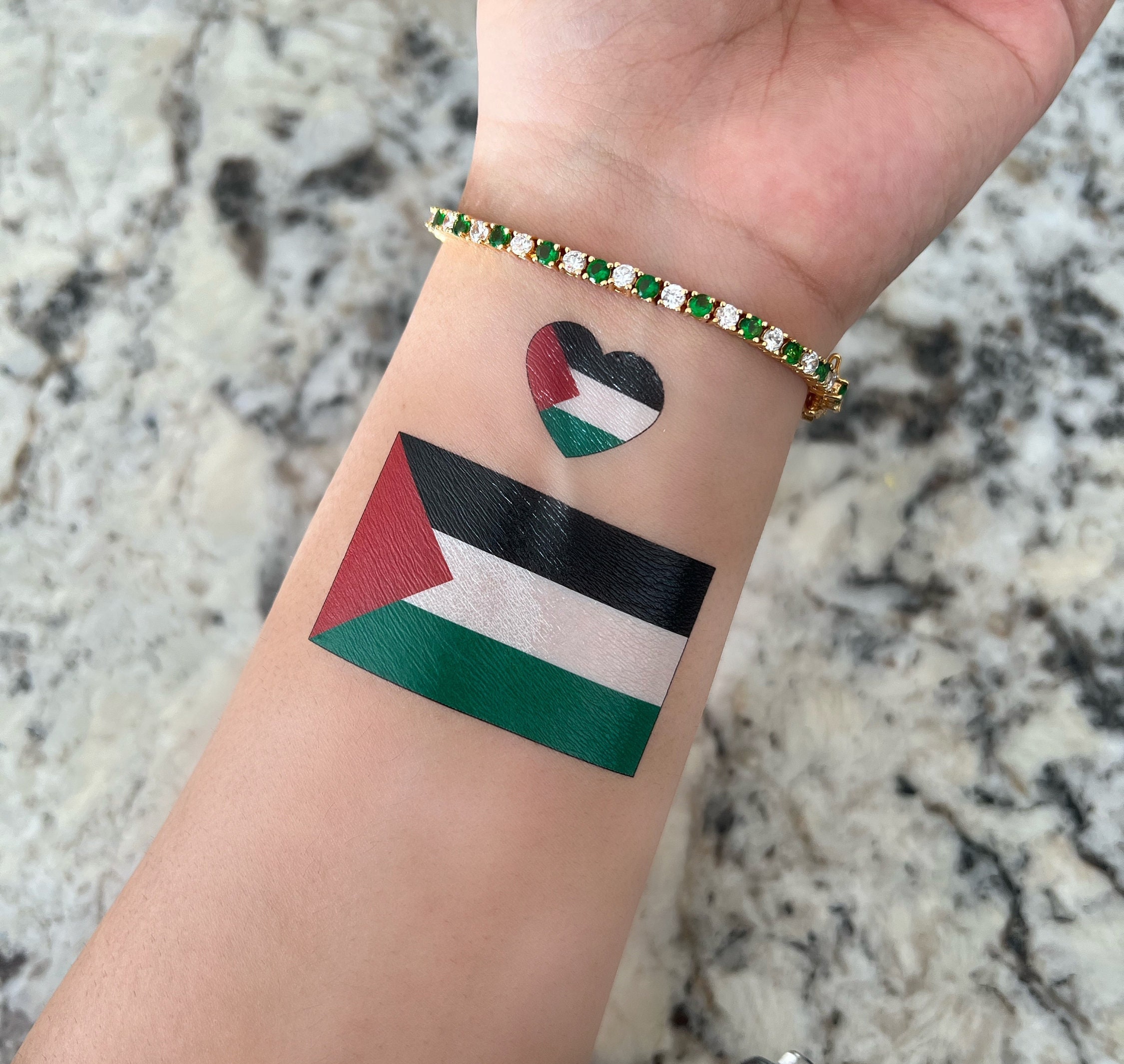 Free Palestine Palestinian Flag Temporary Tattoo: Waterproof Face/body ...