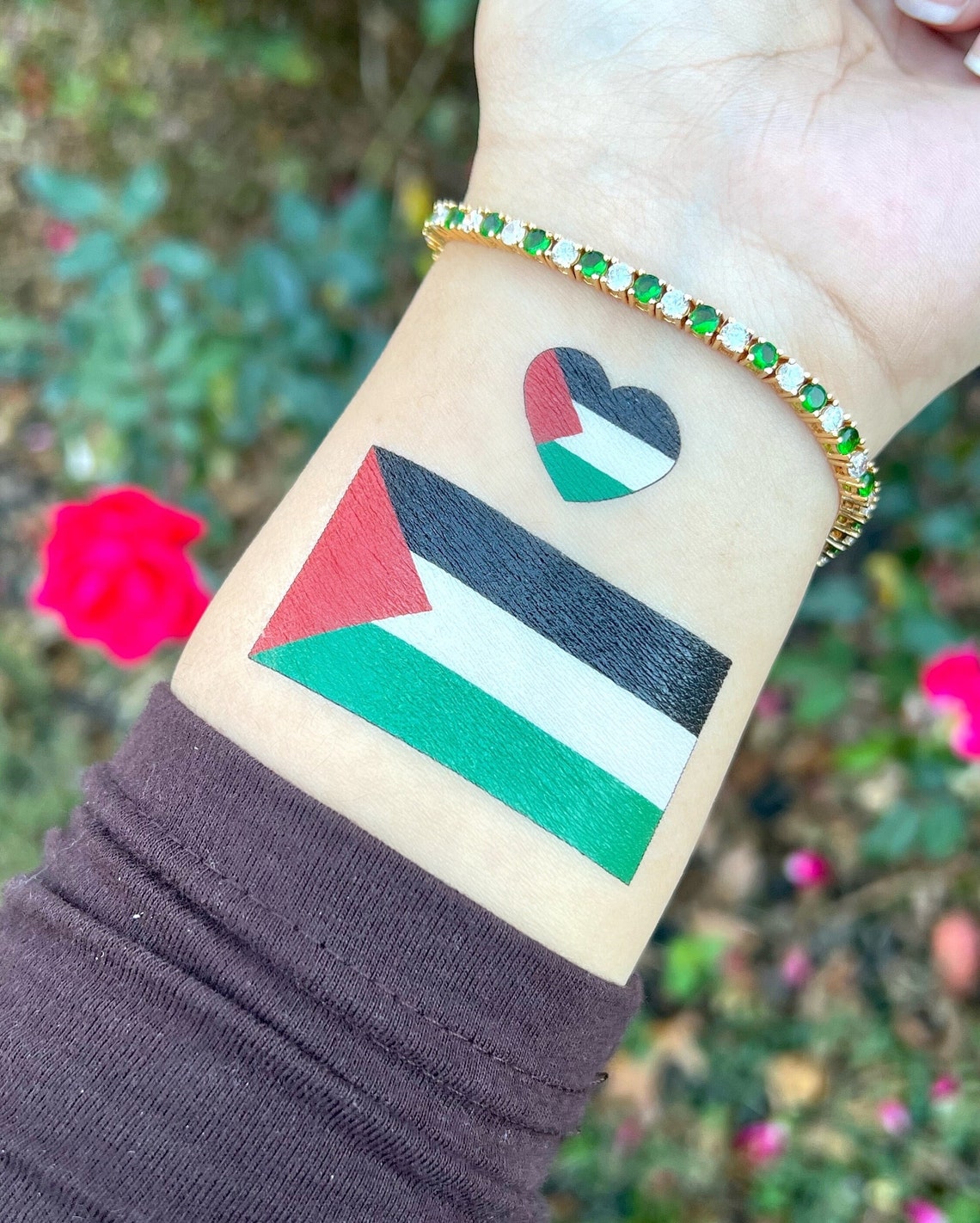 Free Palestine Palestinian Flag Temporary Tattoo: Waterproof Face/body ...