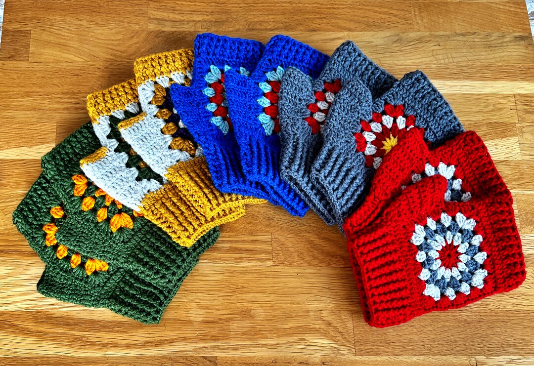 Handmade Granny Square Gloves , Crochet Glove, Handmade Gift, Granny ...