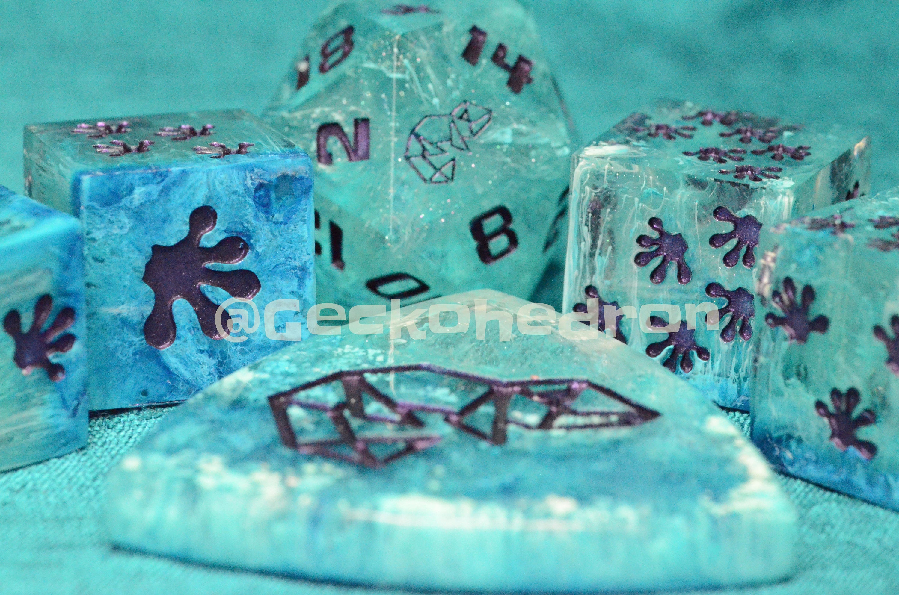 Art & Collectibles Art Objects Purple rain 4d6 set with d20 Handmade ...