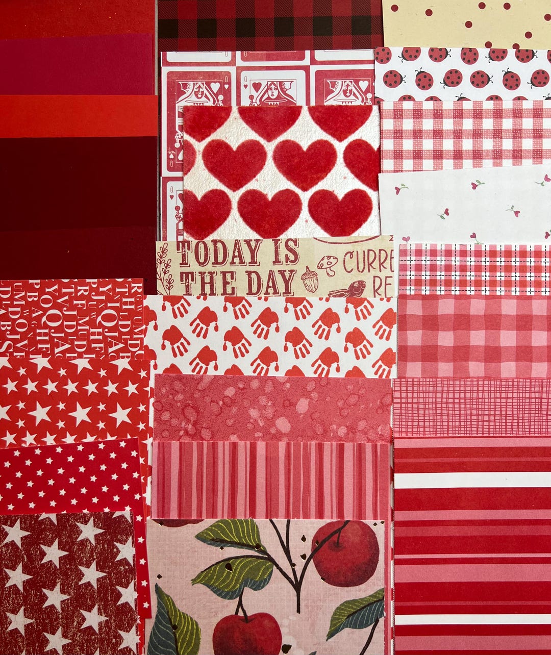 Red Scrap Paper Pack, Red Scrapbooking Paper Pieces for Journaling ...