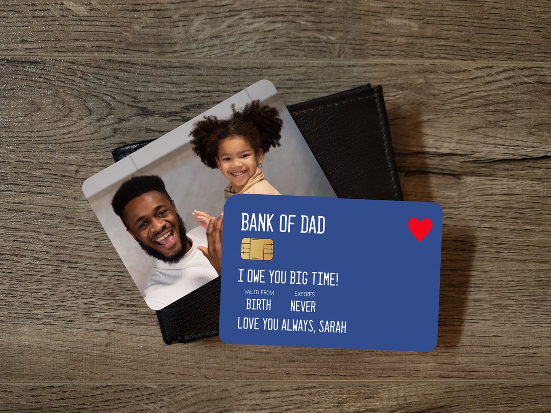 Bank of Dad Card, Novelty Credit Card, Personalized Metal Wallet Card ...
