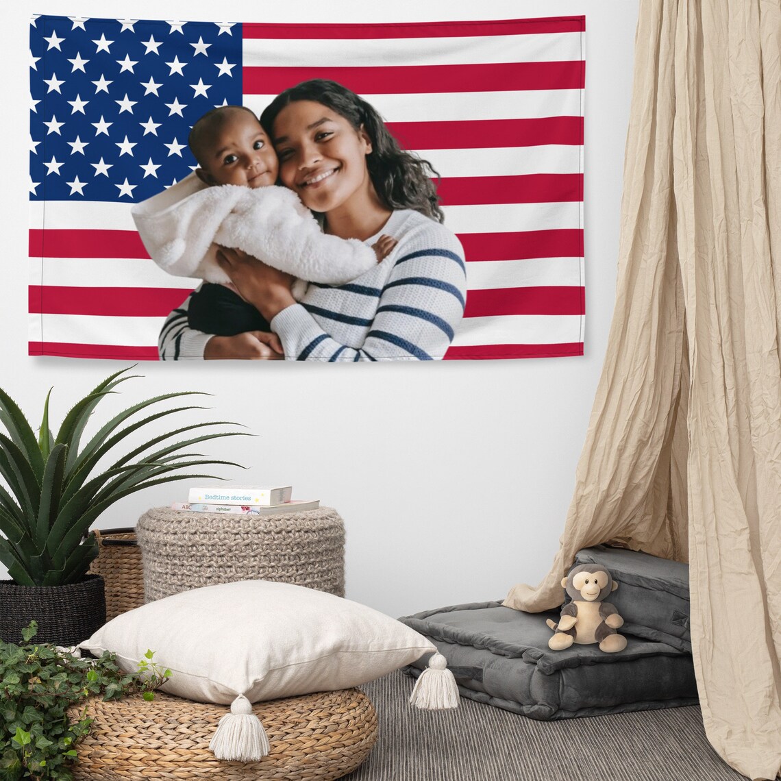 Custom American Flag, USA Flag, Personalized Photo Banner, Concert ...