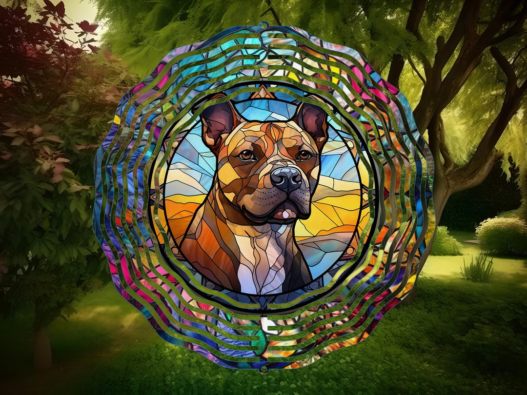 Staffordshire Bull Terrier Wind Spinner, Dog Yard Decor, Dog Gifts ...