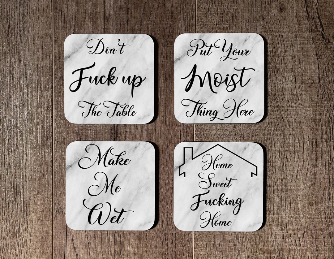 Funny Coasters, Swear Word Decor, Inappropriate Gift, New Home Gift ...