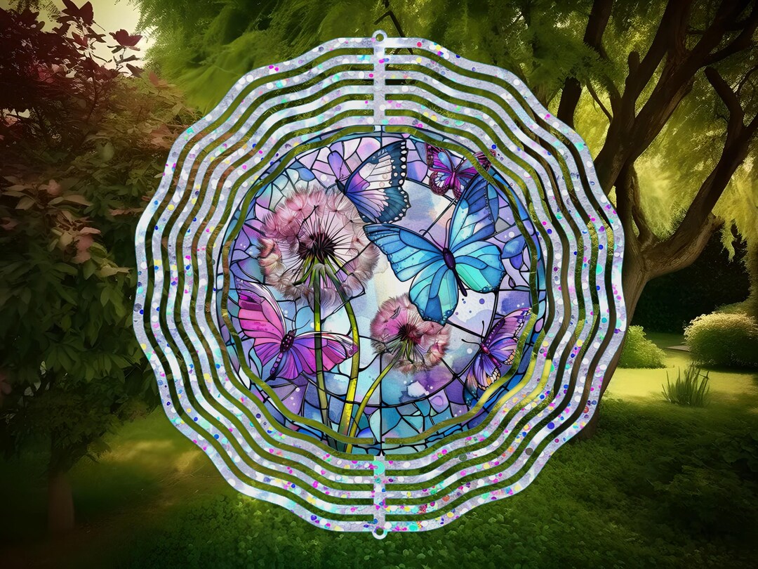 Butterfly Dandelion Wind Spinner, Yard Decor, Outdoor Garden Decor ...