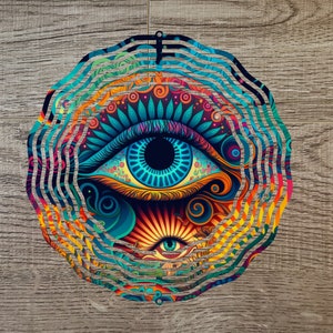Trippy Eye Wind Spinner, Yard Decor, Psychedelic Decor, Outdoor Garden ...