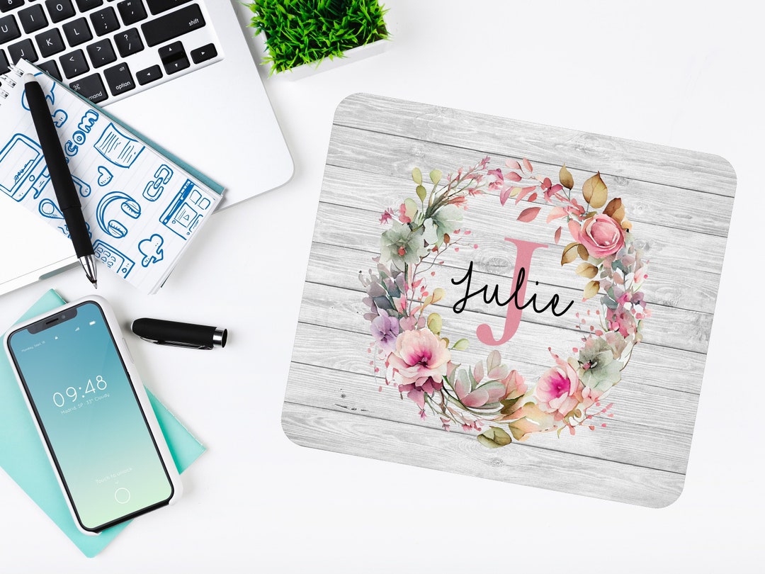 Name Mousepad, Pretty Mouse Pad, Personalized Gifts, Custom Desk ...