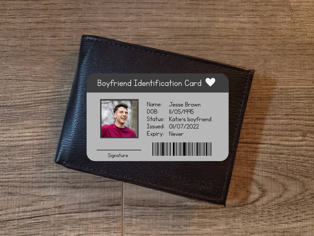 Boyfriend ID Card, Custom Metal Wallet Card, Personalized Gifts ...